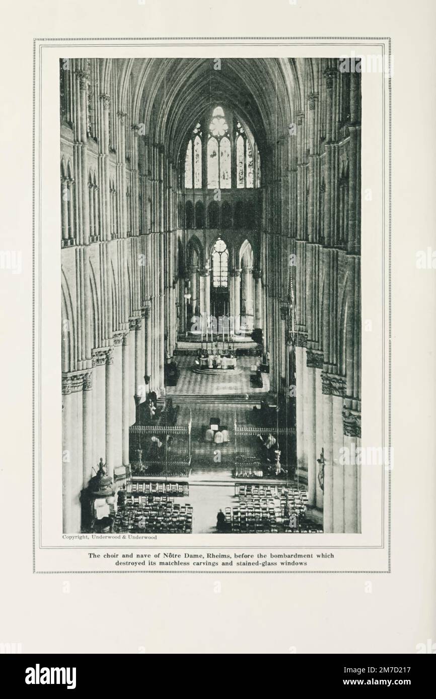Nave and Choir of Notre Dame from the book The story of the great war ...