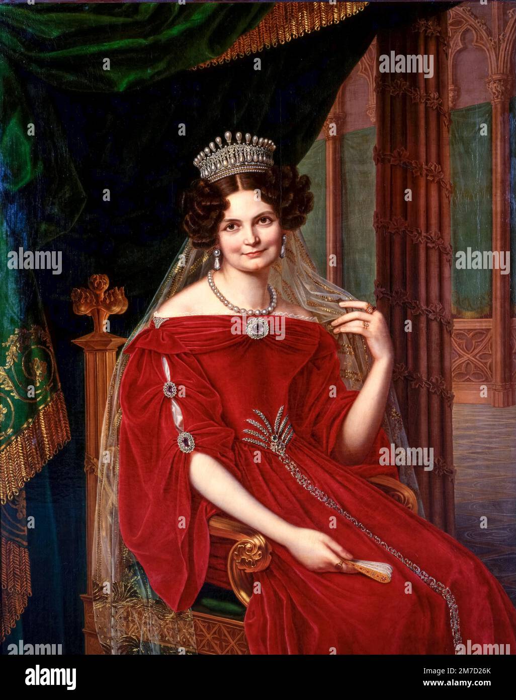 Queen Therese of Bavaria (1792-1854), portrait painting in oil on ...