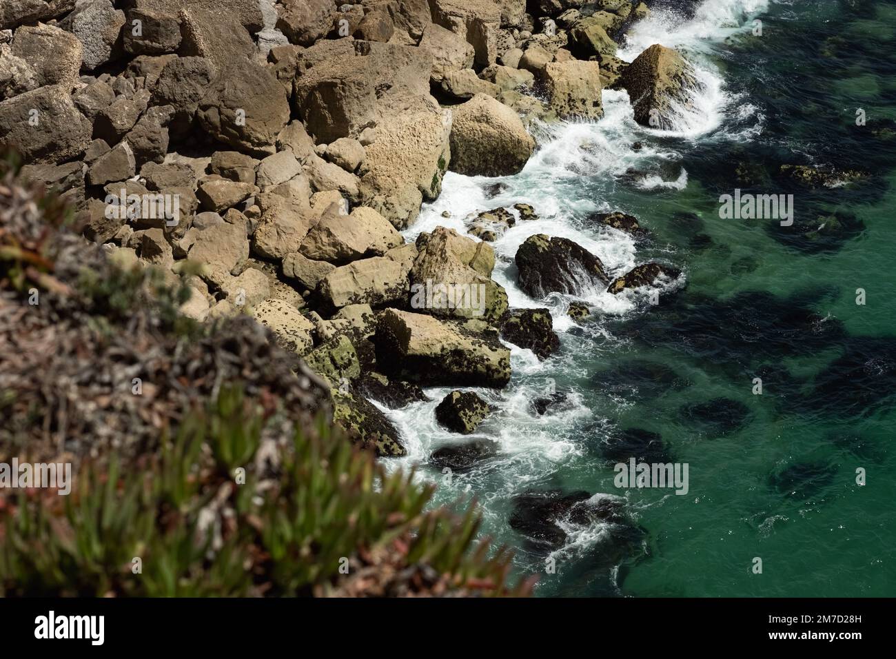 Empty Ocean View from above, Portugal, Nazare Stock Photo - Alamy