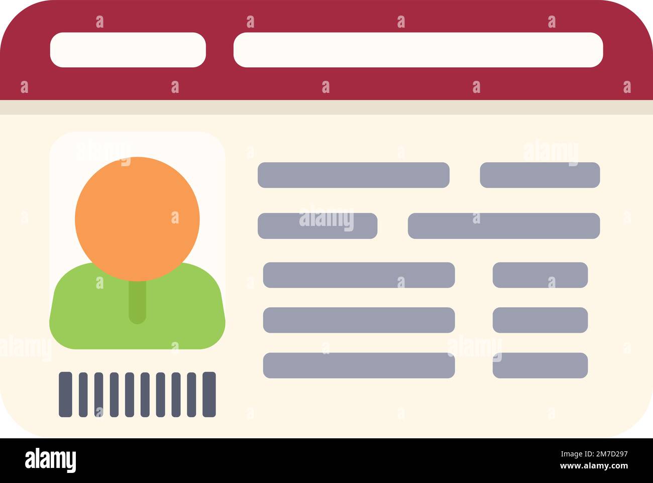 Company id card icon flat vector. Office tag. Personal web isolated ...