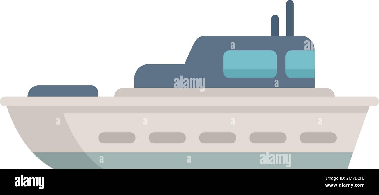 Sea rescue boat icon flat vector. Life flood. Coast guard isolated ...