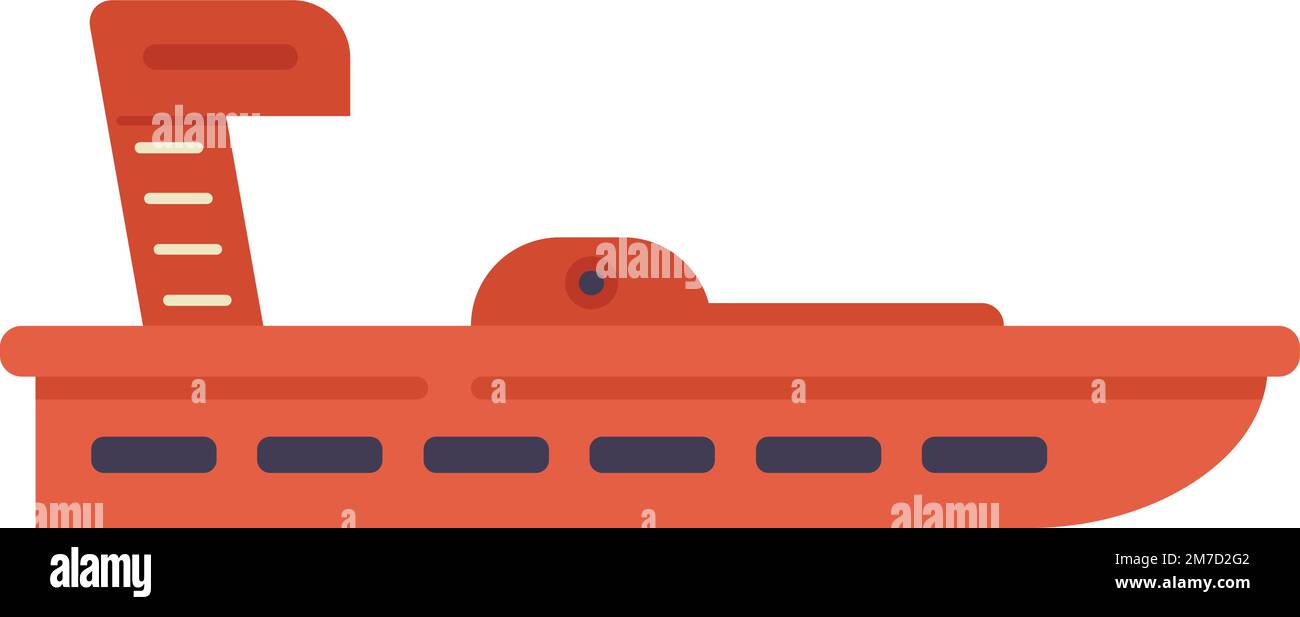 Life rescue boat icon flat vector. Sea lifeboat. Flood raft isolated ...