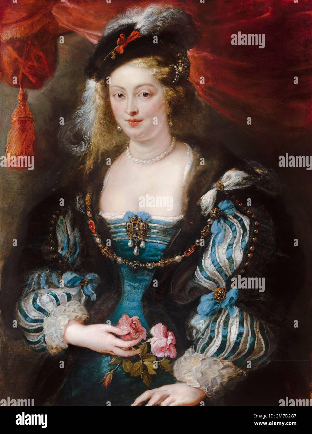 Peter Paul Rubens, Portrait of a Young Woman, painting in oil on panel, 1620-1629 Stock Photo ...