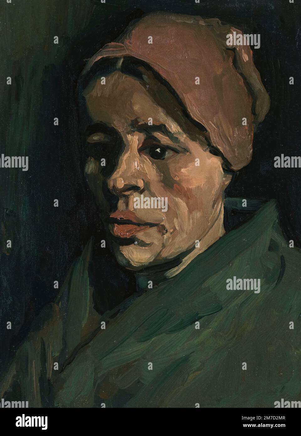 Vincent van Gogh, Head of a Peasant Woman, portrait painting in oil on ...