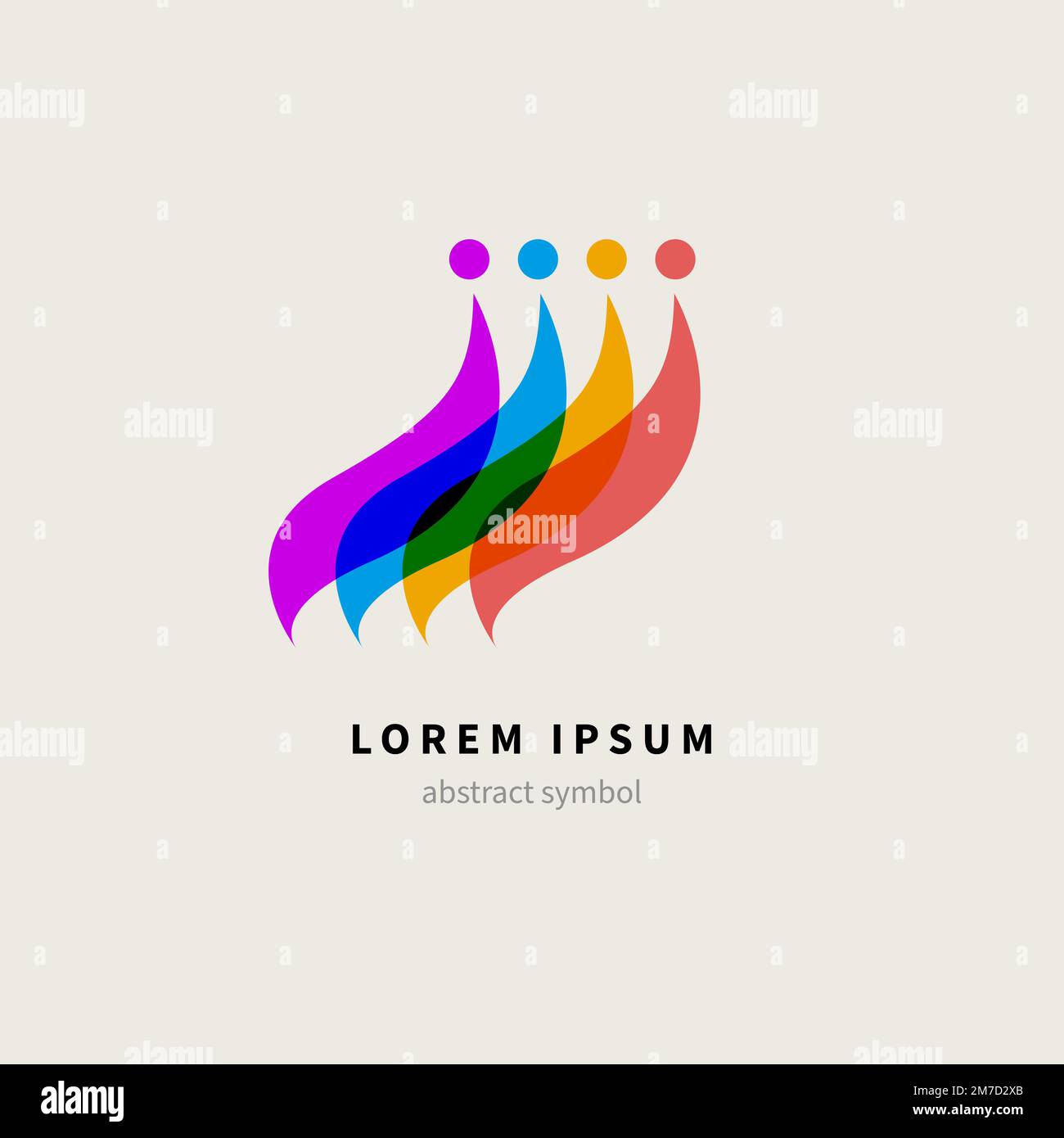 Linked people, abstract logo, business icon. Geometric shape linear ...