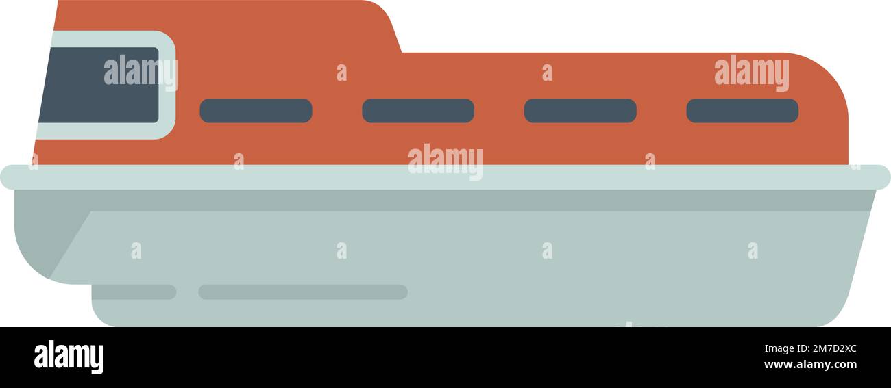 Safety boat icon flat vector. Rescue boat. Sea life isolated Stock ...