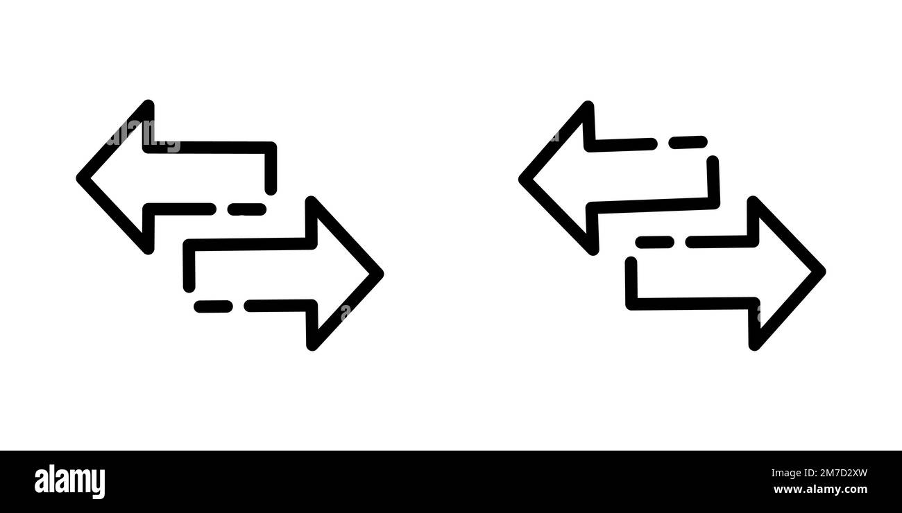 Transfer arrow icon. Reverse symbol. Double oposite directed pointer ...
