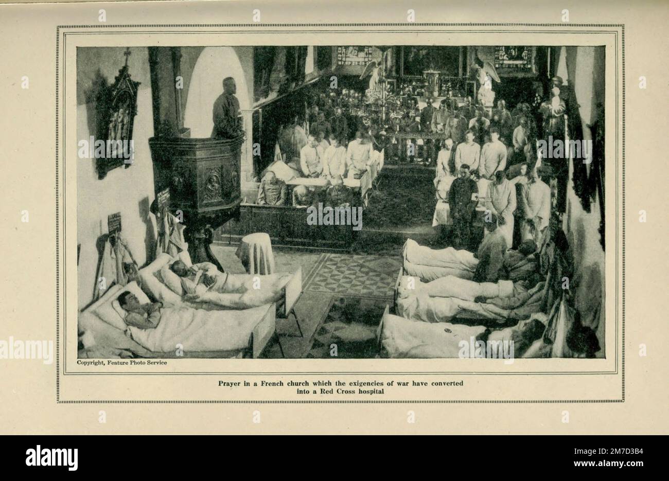 Prayer in a French Church Used for a Hospital from the book The story ...