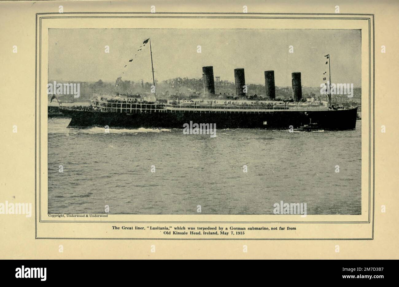 Great Liner Lusitania which was torpedoed by a German submarine off Old ...