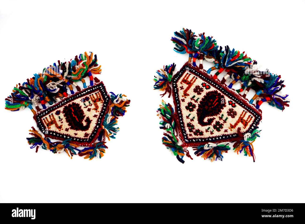 different beautiful Oriental Turkish handmade rugs on white background ...