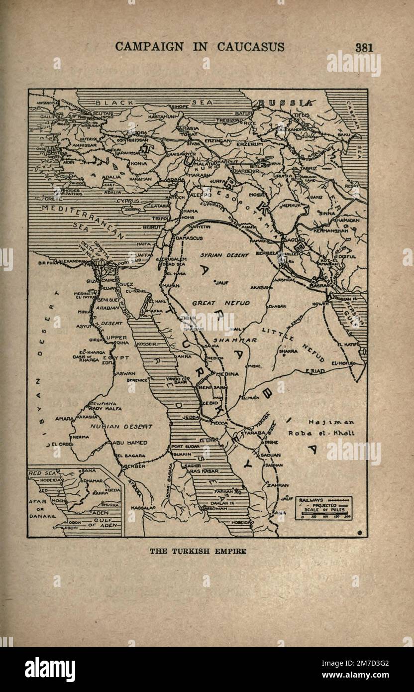 Turkish Empire map from the book The story of the great war; the ...