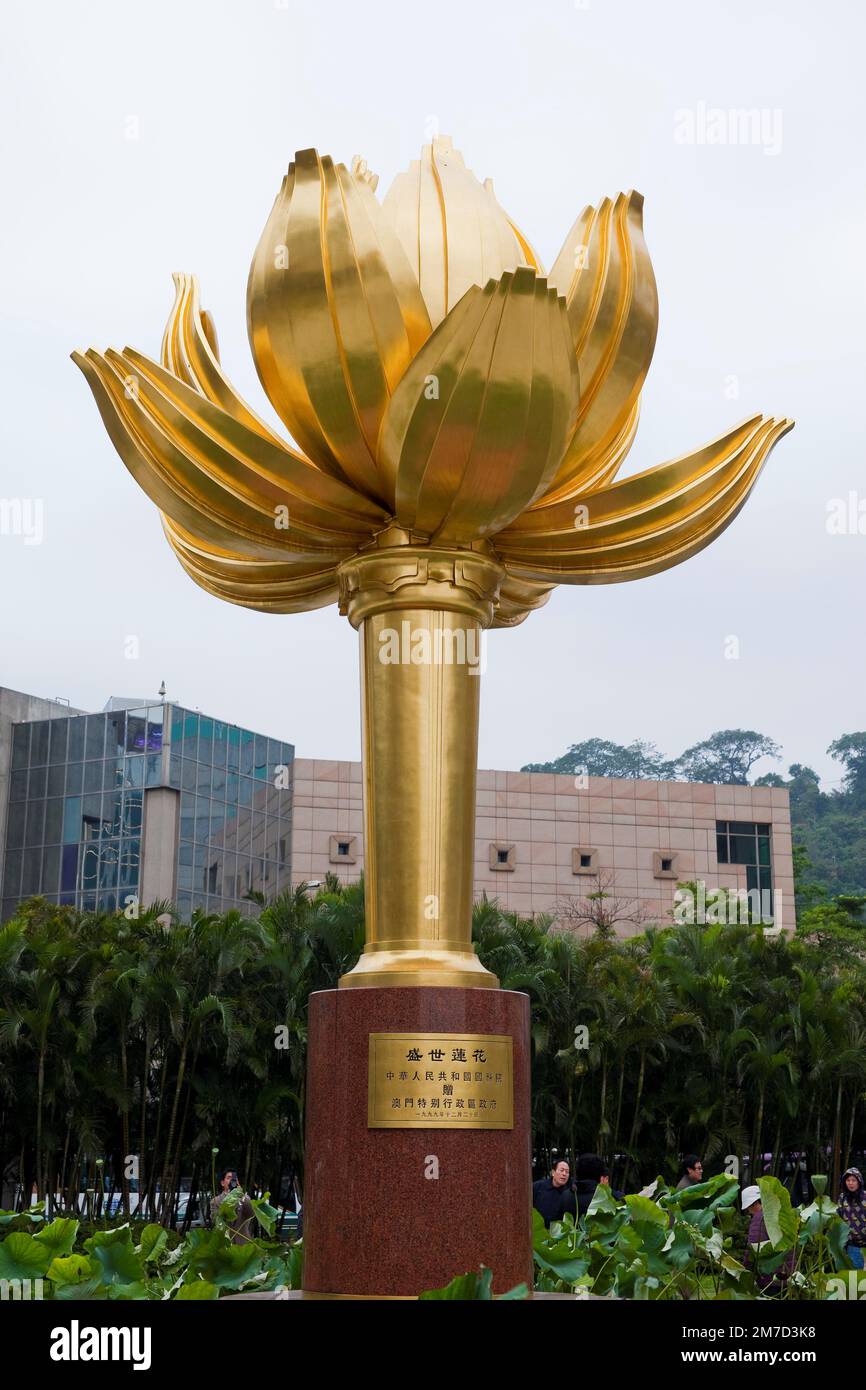 macau golden lotus square Stock Photo - Alamy