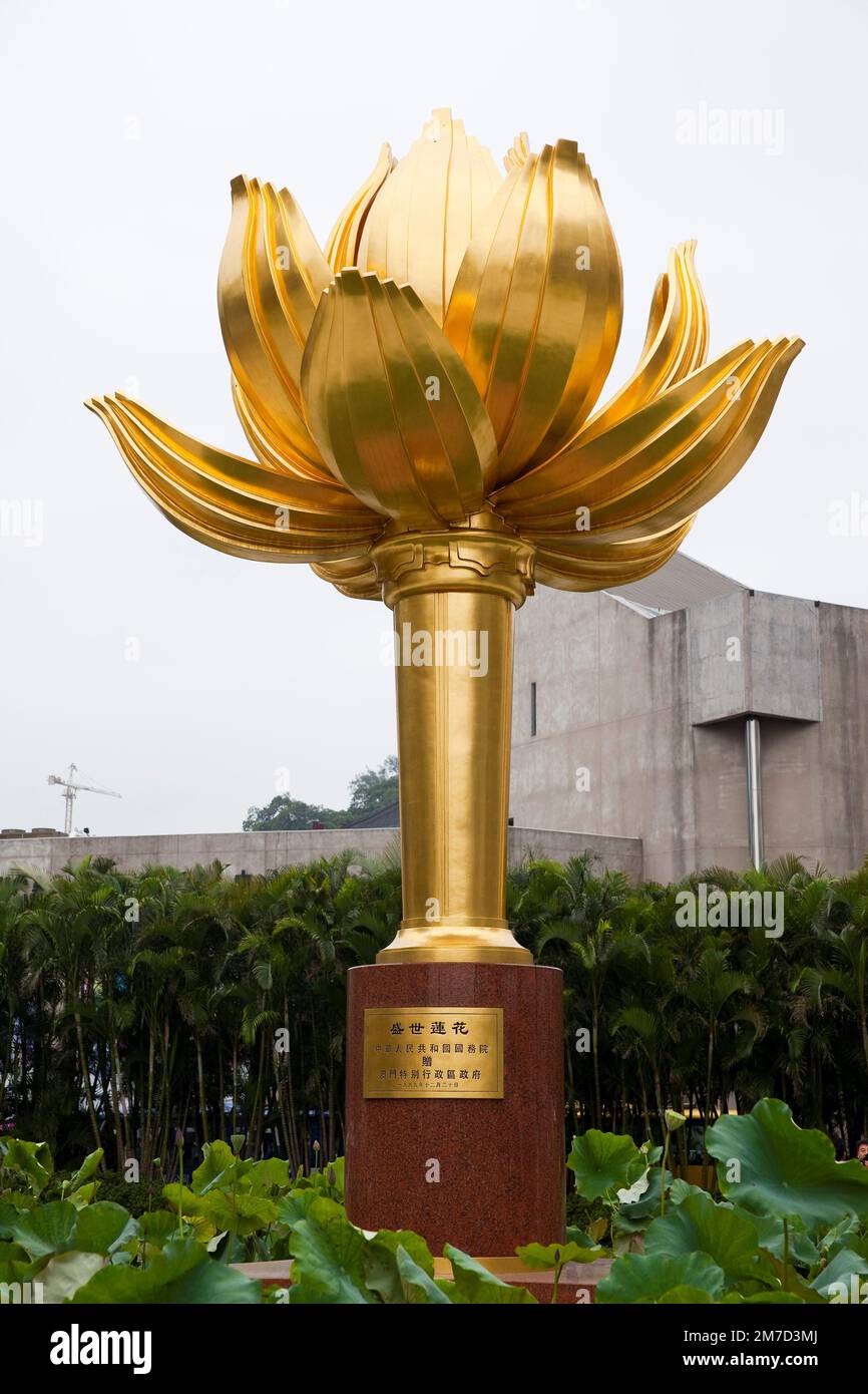 macau golden lotus square Stock Photo - Alamy