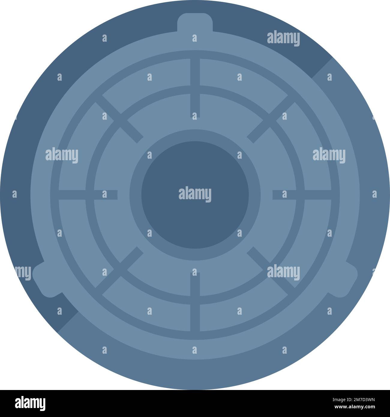 Sewer manhole icon flat vector. City road. Sewage drainage isolated ...