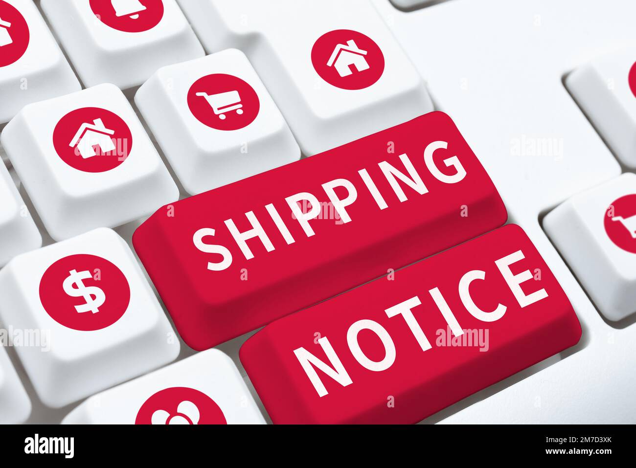 Text sign showing Shipping Notice. Word Written on ships considered ...