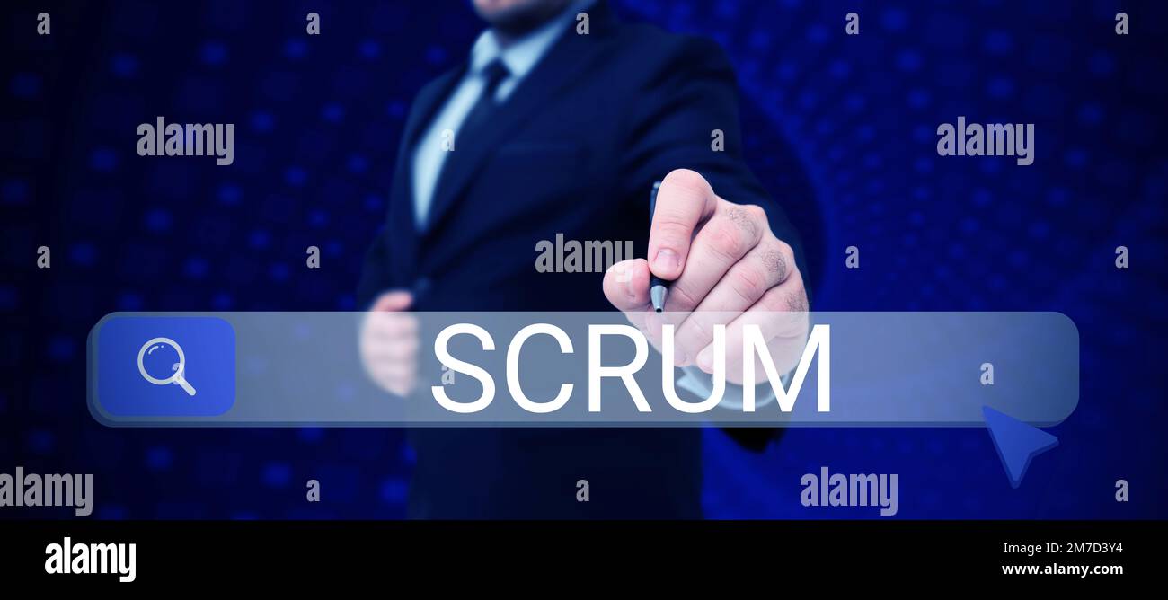 Writing displaying text Scrum. Conceptual photo handwriting as distinct from print written ...