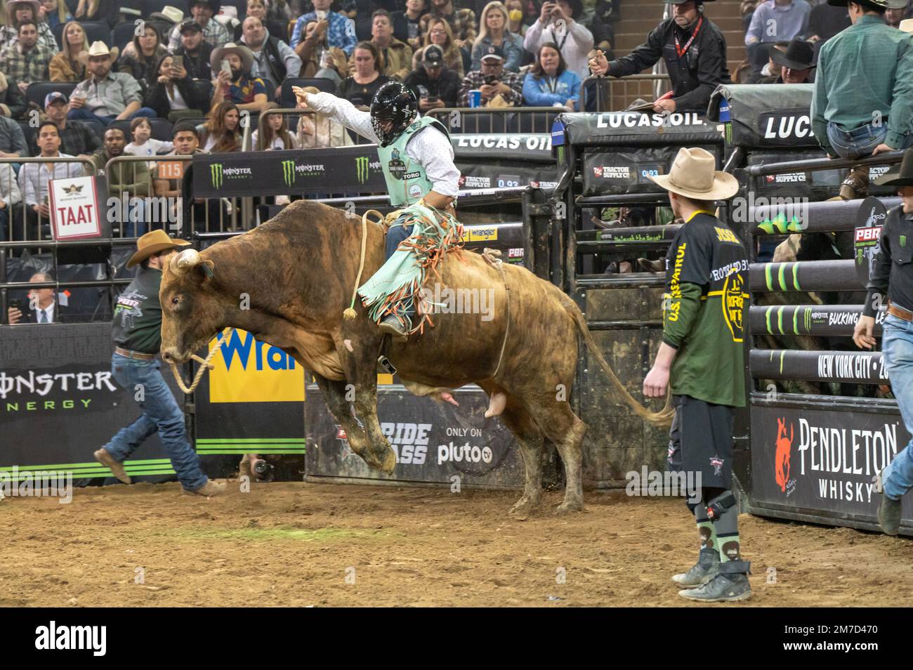New York, United States. 07th Jan, 2023. Adriano Salgado rides Dan Post ...