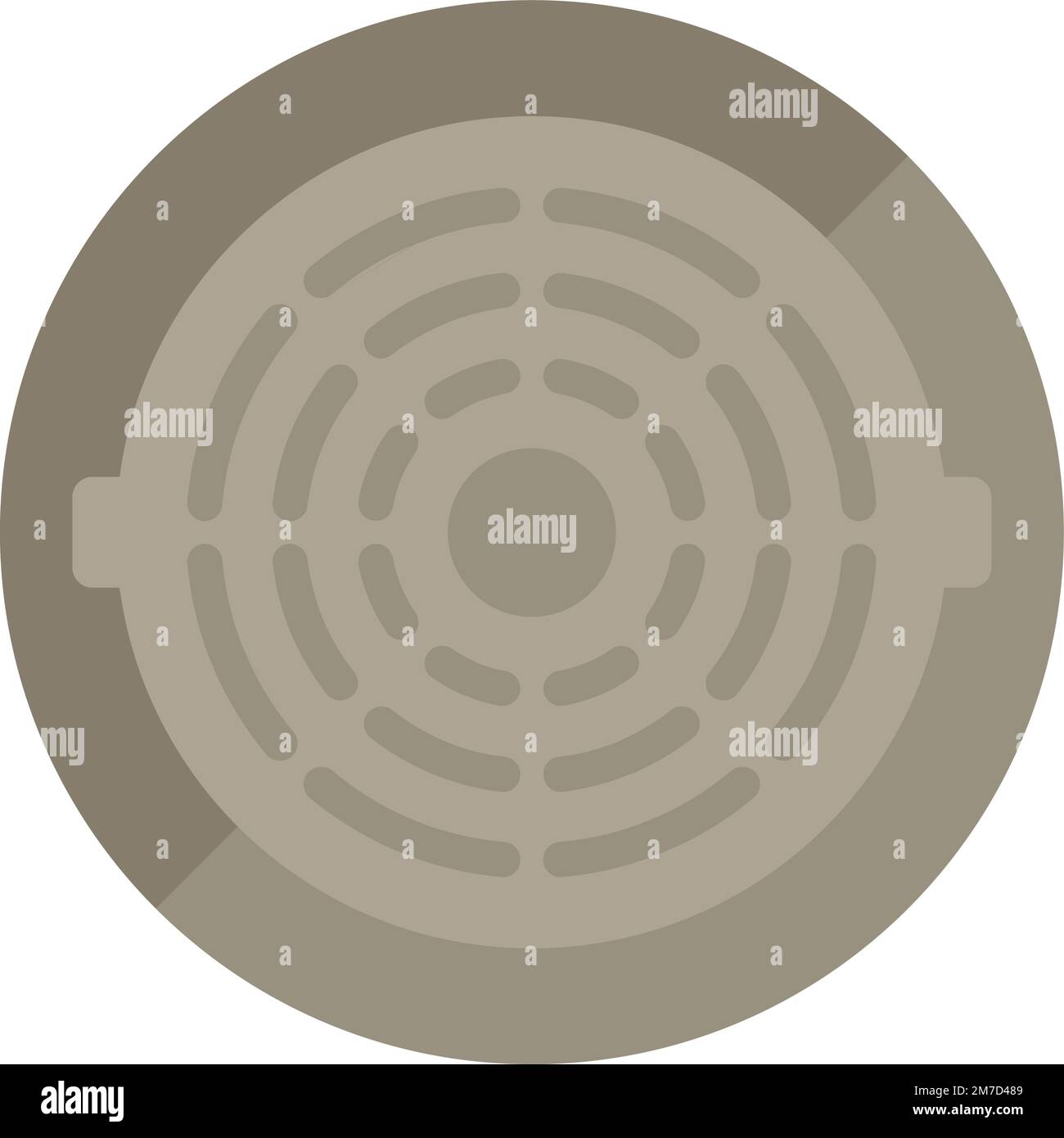 Gutter manhole icon flat vector. City road. Drainage sewage isolated ...
