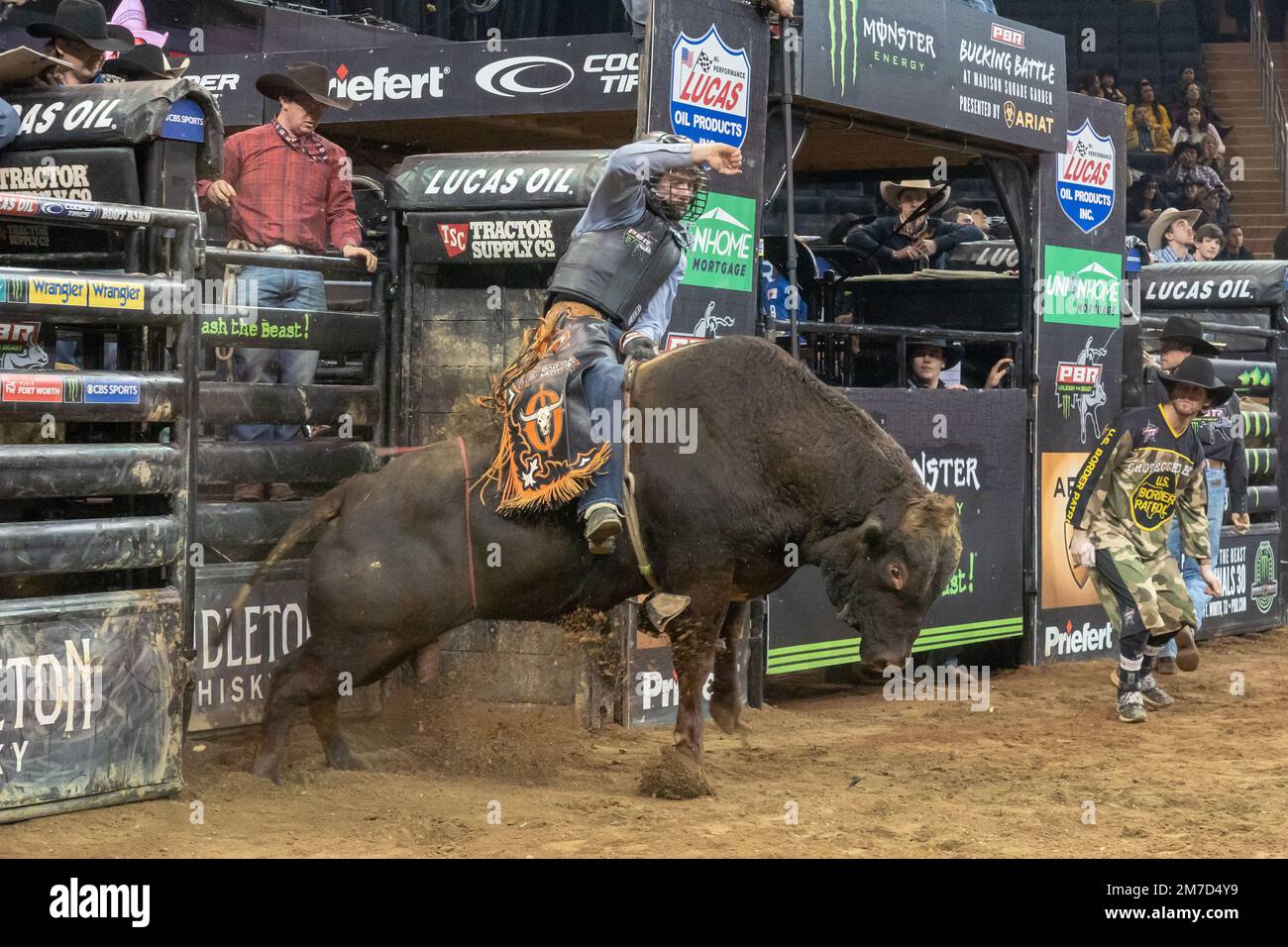 Bob Mitchell rides Black Cherry during the Professional Bull Riders ...