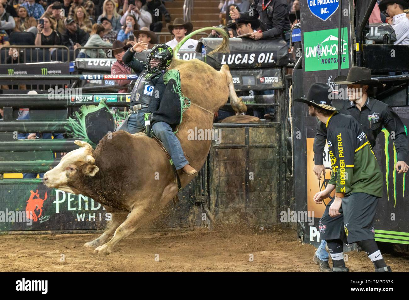 Daylon Swearingen rides White Face during the second round of the ...