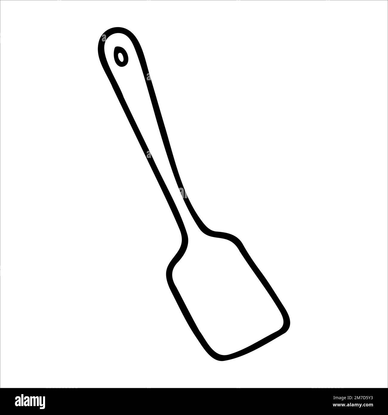 Doodle spatula for cooking food. Hand-drawn scoop isolated on white ...