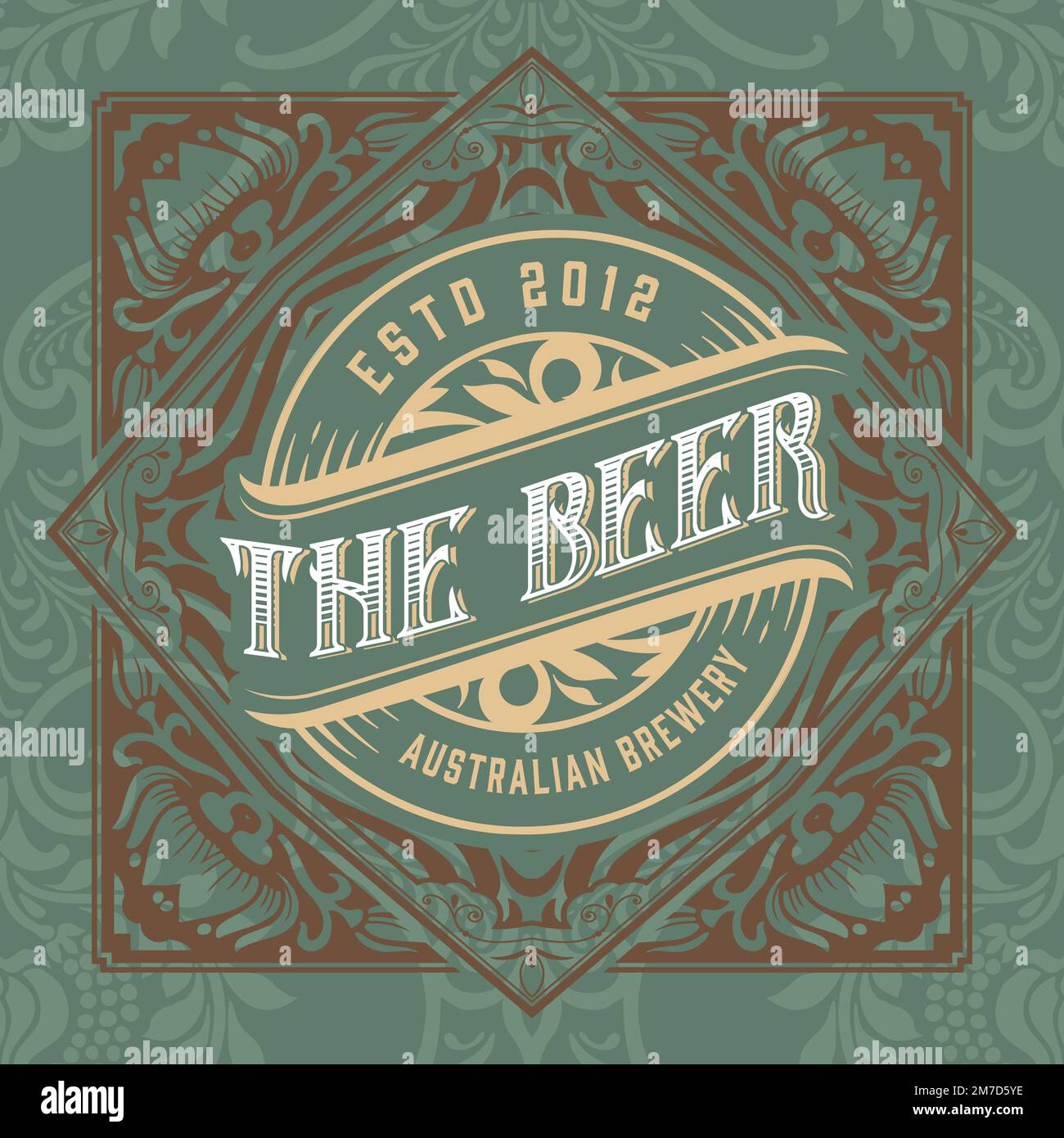 Beer label with old frames Stock Vector Image & Art - Alamy
