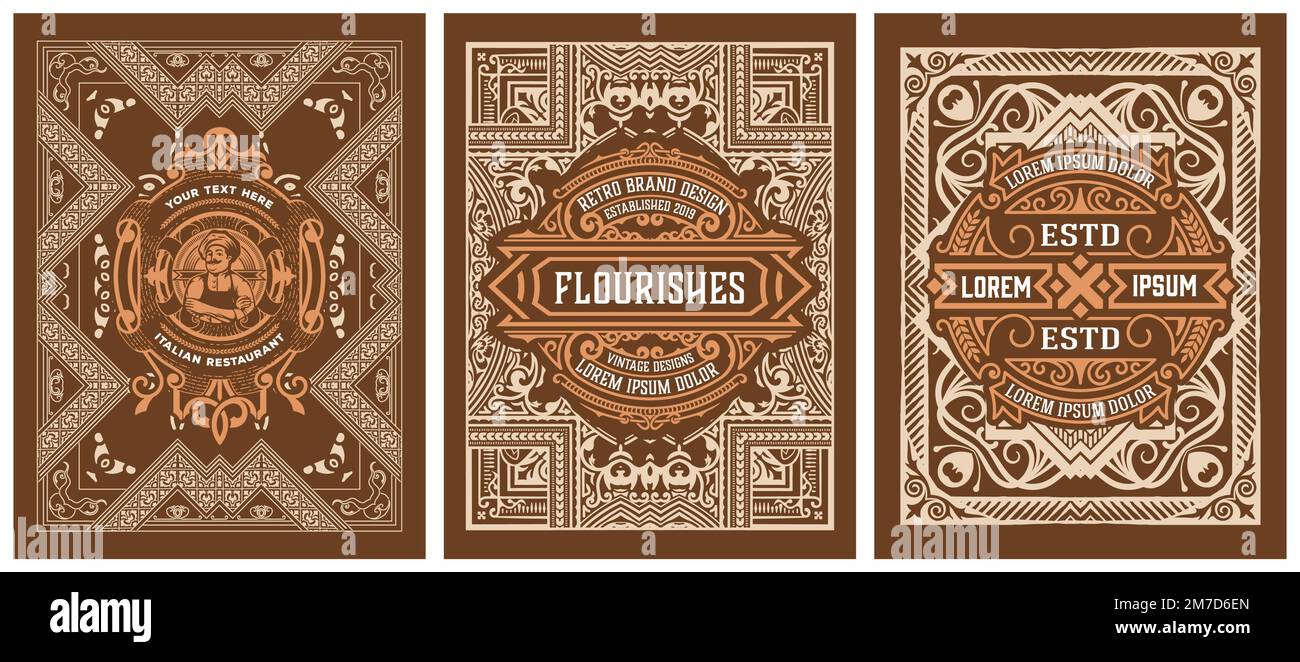 Set of 3 vintage labels for packing Stock Vector Image & Art - Alamy