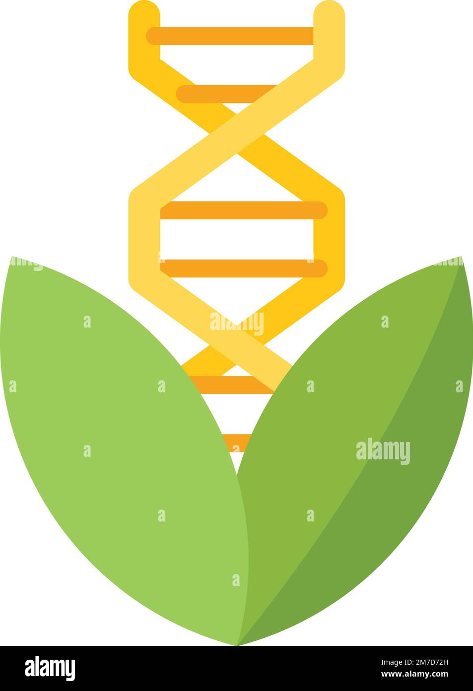 Dna plant icon flat vector. Gmo food. Gene biology isolated Stock ...