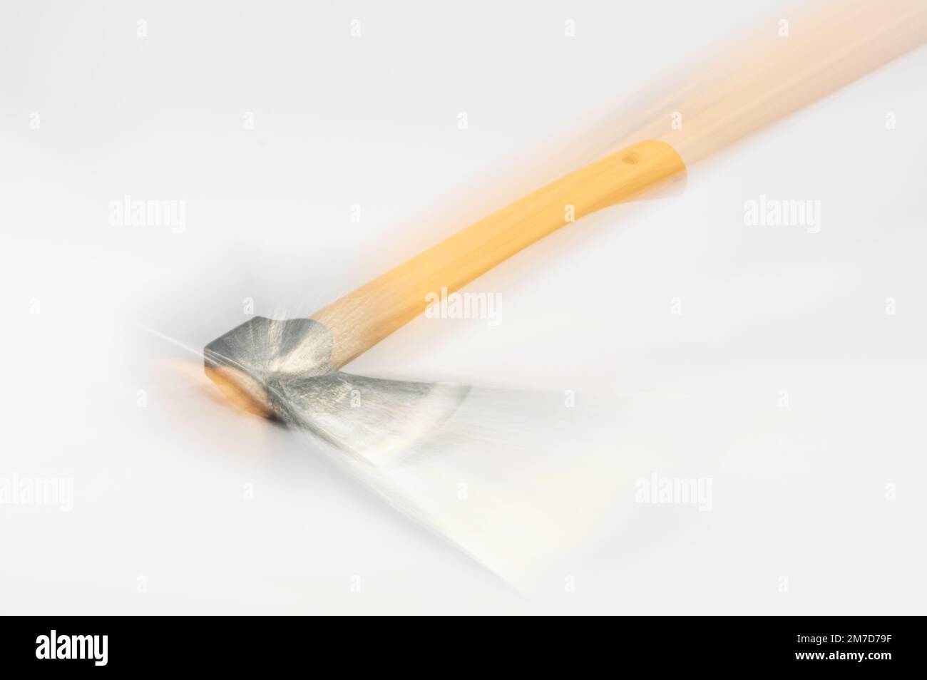 Traditional axe with wooden handle on white background. Carpenter's ...