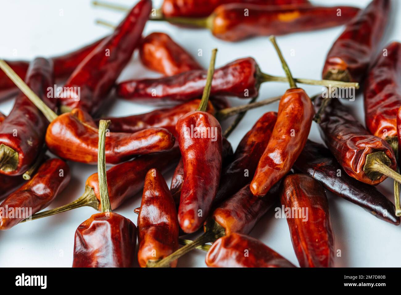 A closeup shot of a red peppers isolated on a white background Stock ...