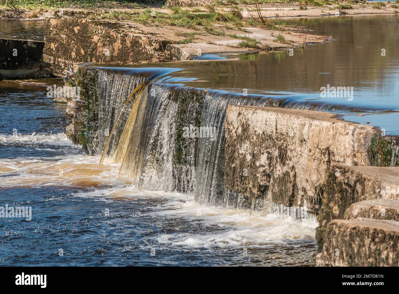 Cascade on the River Tees at Whorlton Stock Photo - Alamy