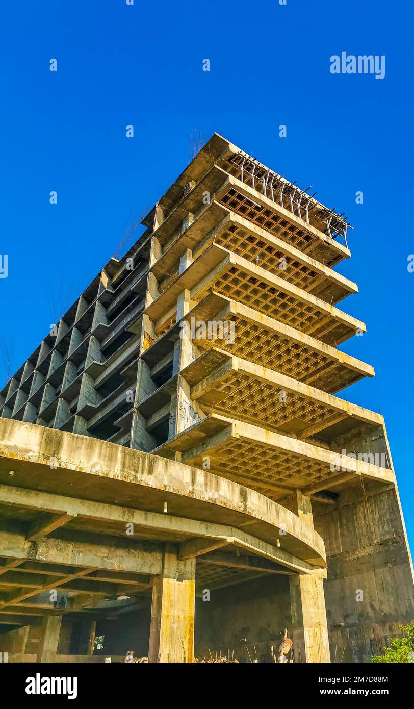Huge gigantic construction stop building ruin building site in Zicatela ...