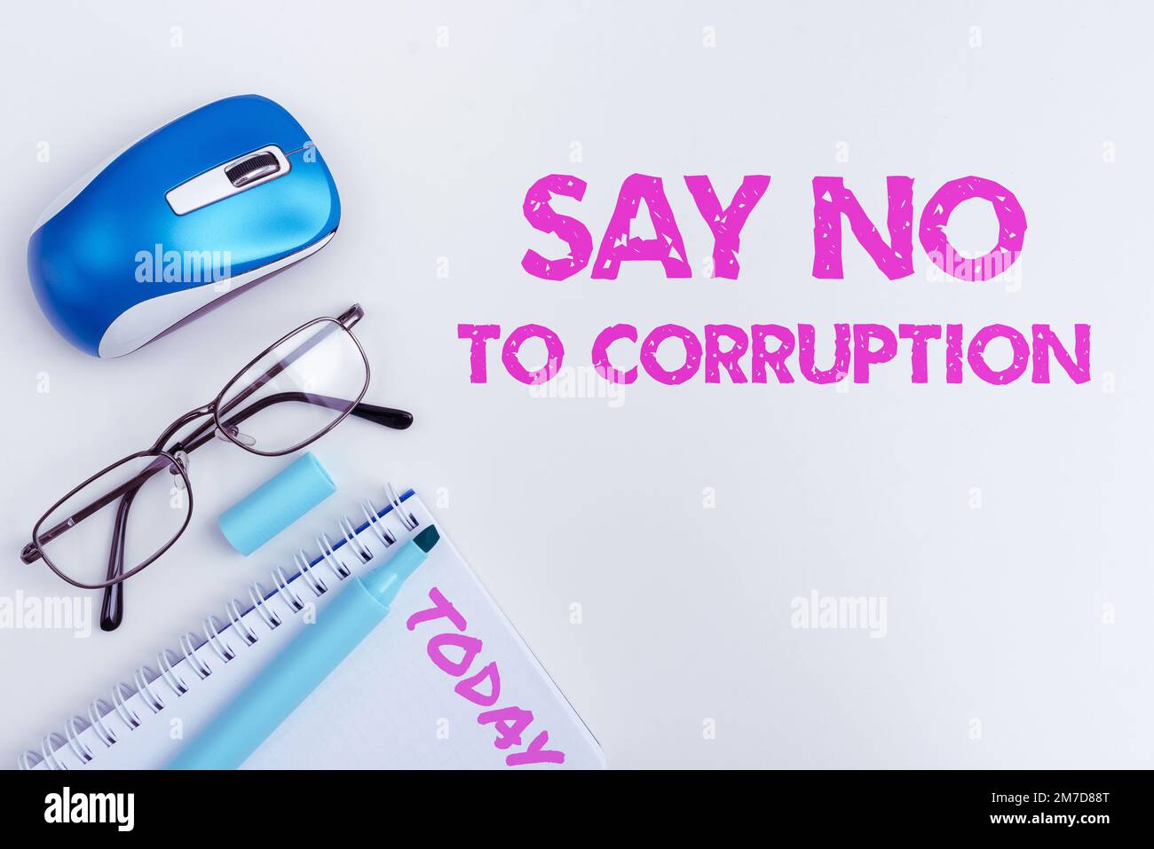Text caption presenting Say No To Corruption. Word Written on ...