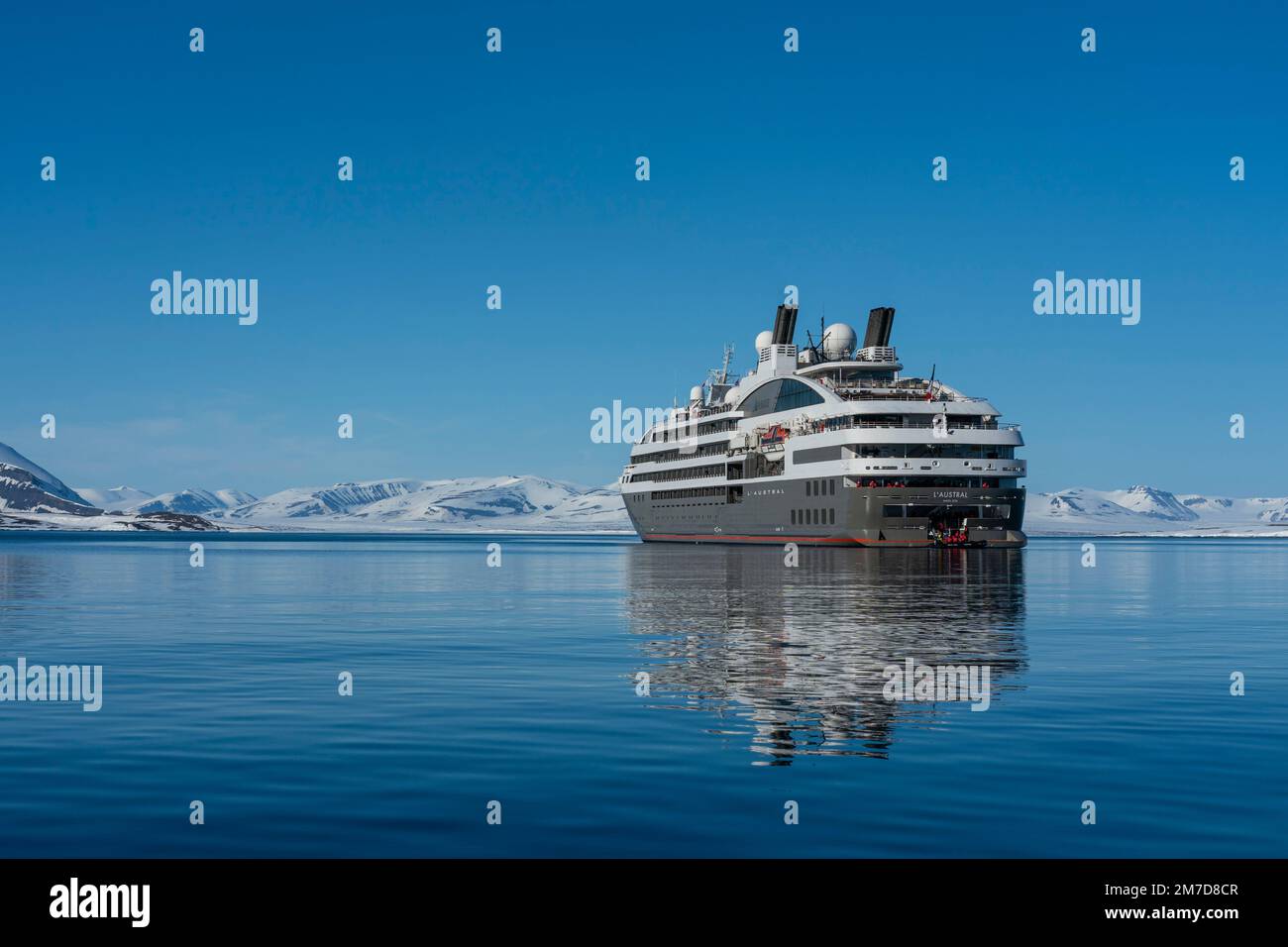 L'Austral cruise ship in Brepollen, Spitsbergen, Svalbard Islands ...