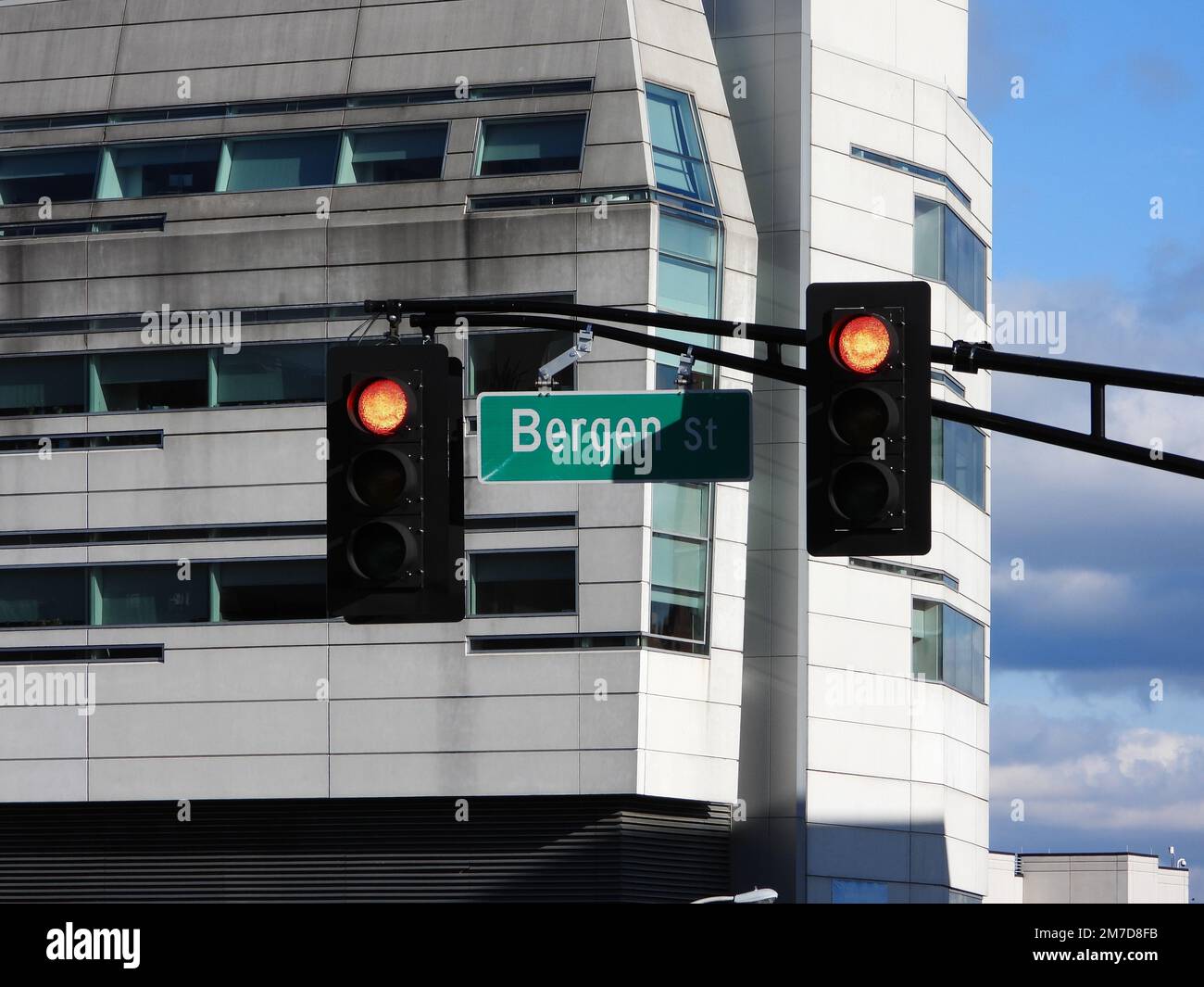 A traffic light and sign board Stock Photo - Alamy