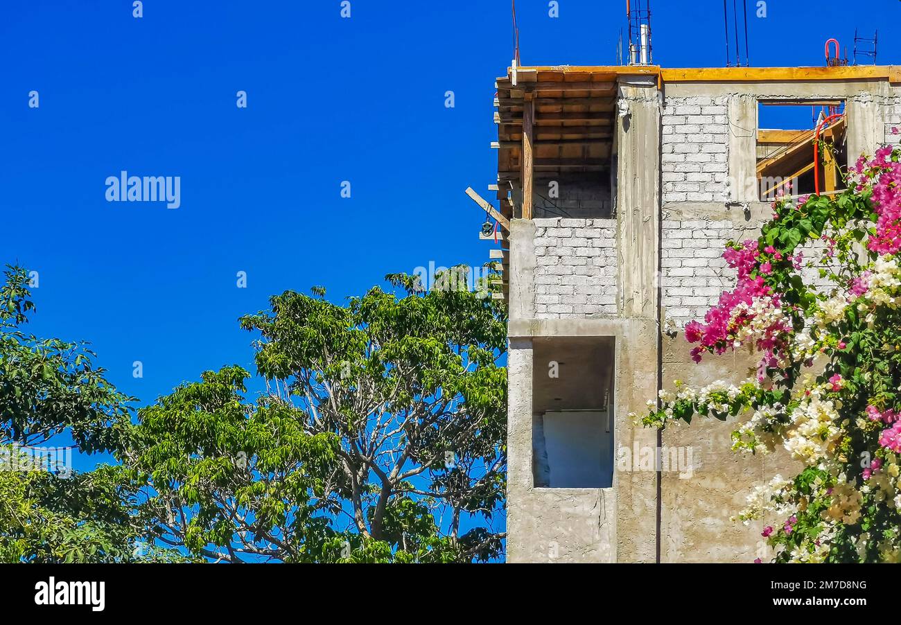 Huge gigantic construction stop building ruin building site in Zicatela ...