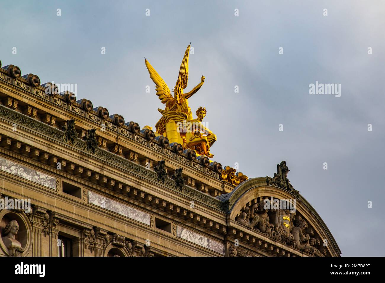Paris, France - Dec. 26 2022: The front facade and decoration of the ...