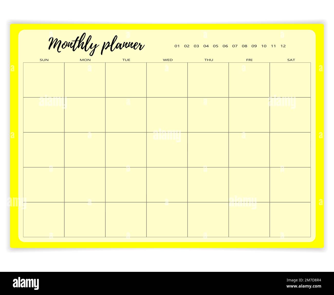 Monthly planner template. Blank notebook page. Paper sheet Stock Vector ...