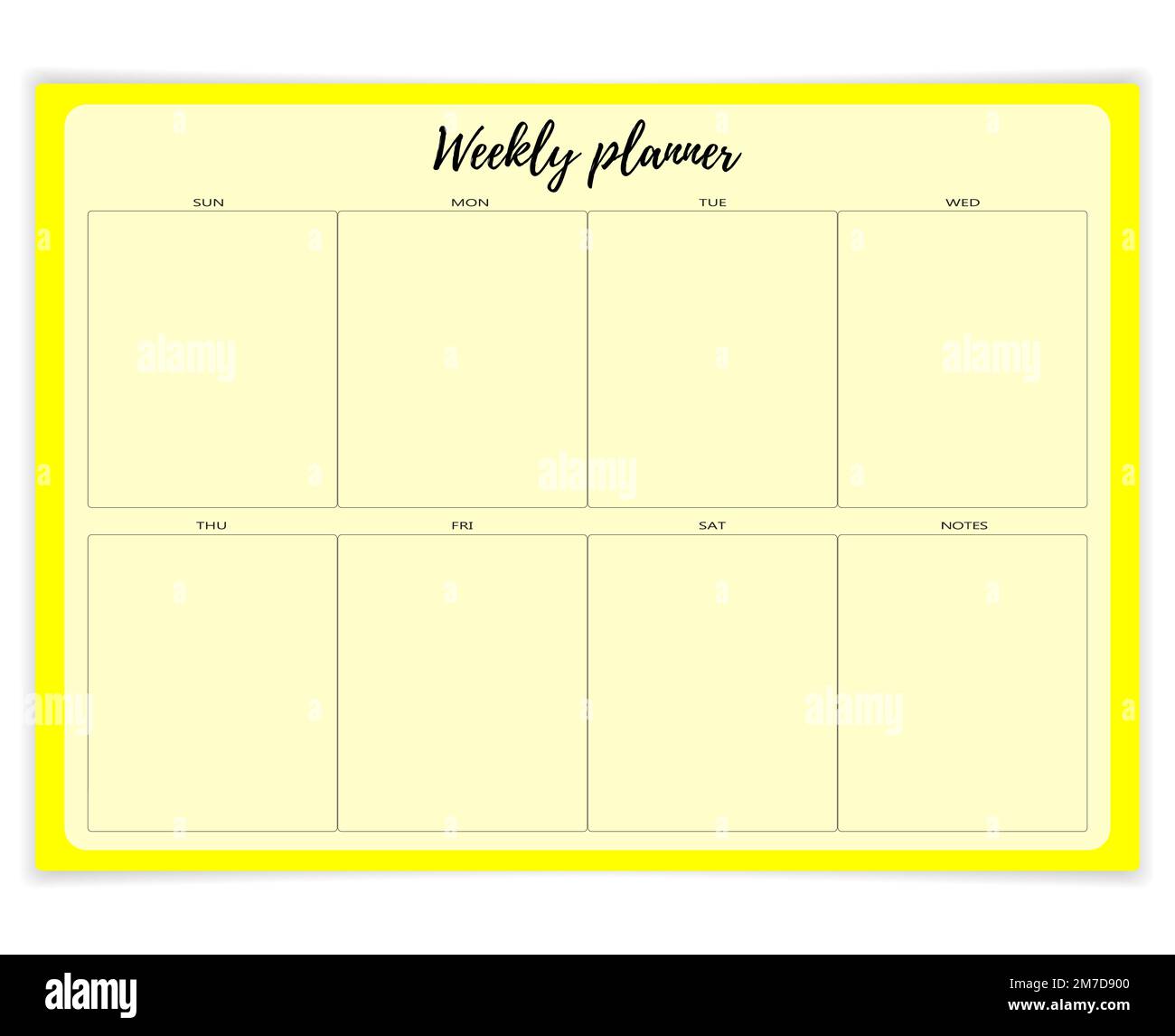 Weekly planner template. Blank notebook page. Business organizer page ...