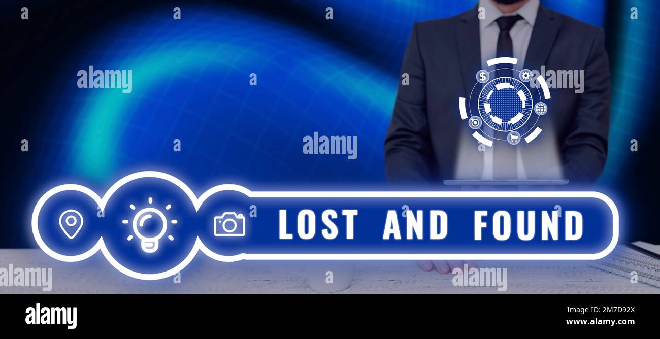 Writing displaying text Lost And Found. Word for Place where you can ...