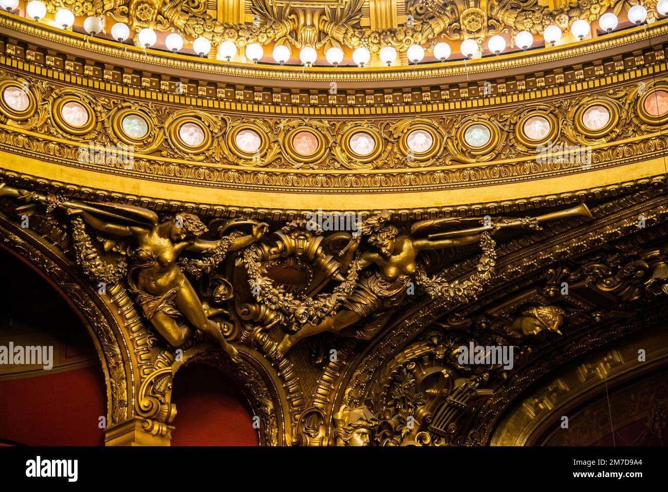 Paris, France - Dec. 26 2022: The fine decoration and the stunning ...