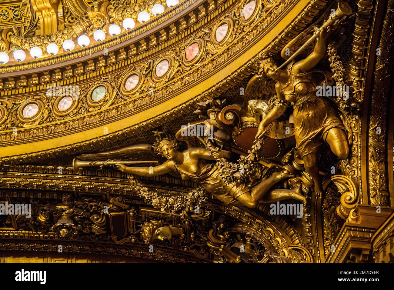 Paris, France - Dec. 26 2022: The fine decoration and the stunning ...