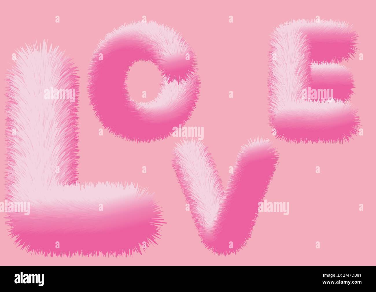 love word hand drawn lettering and calligraphy with cute hearts on red ...