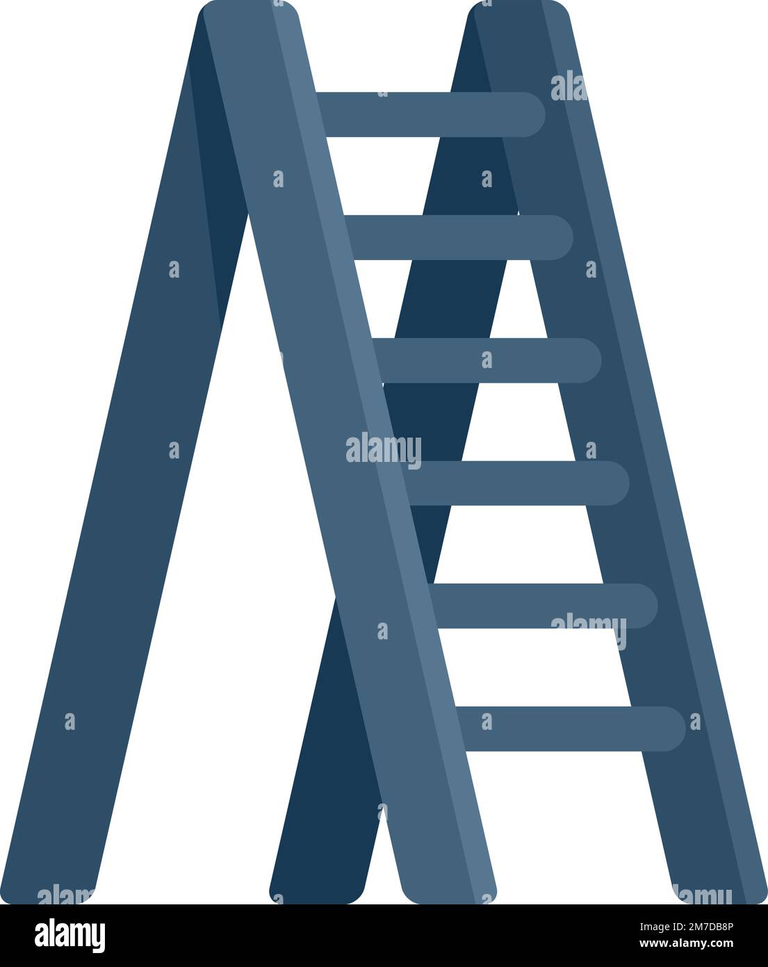 Step ladder icon flat vector. Metal up. Safety staircase isolated Stock ...