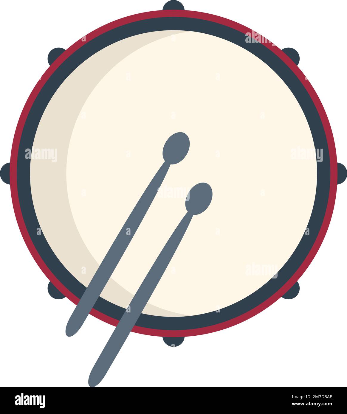Top view drum icon flat vector. Music kit. Acoustic percussion isolated ...