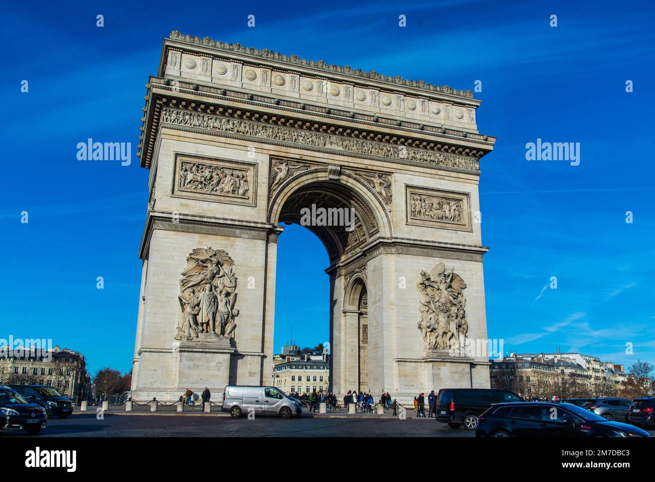 Paris, France - Dec. 26 2022: Arc de Triumph in the Center of Paris ...