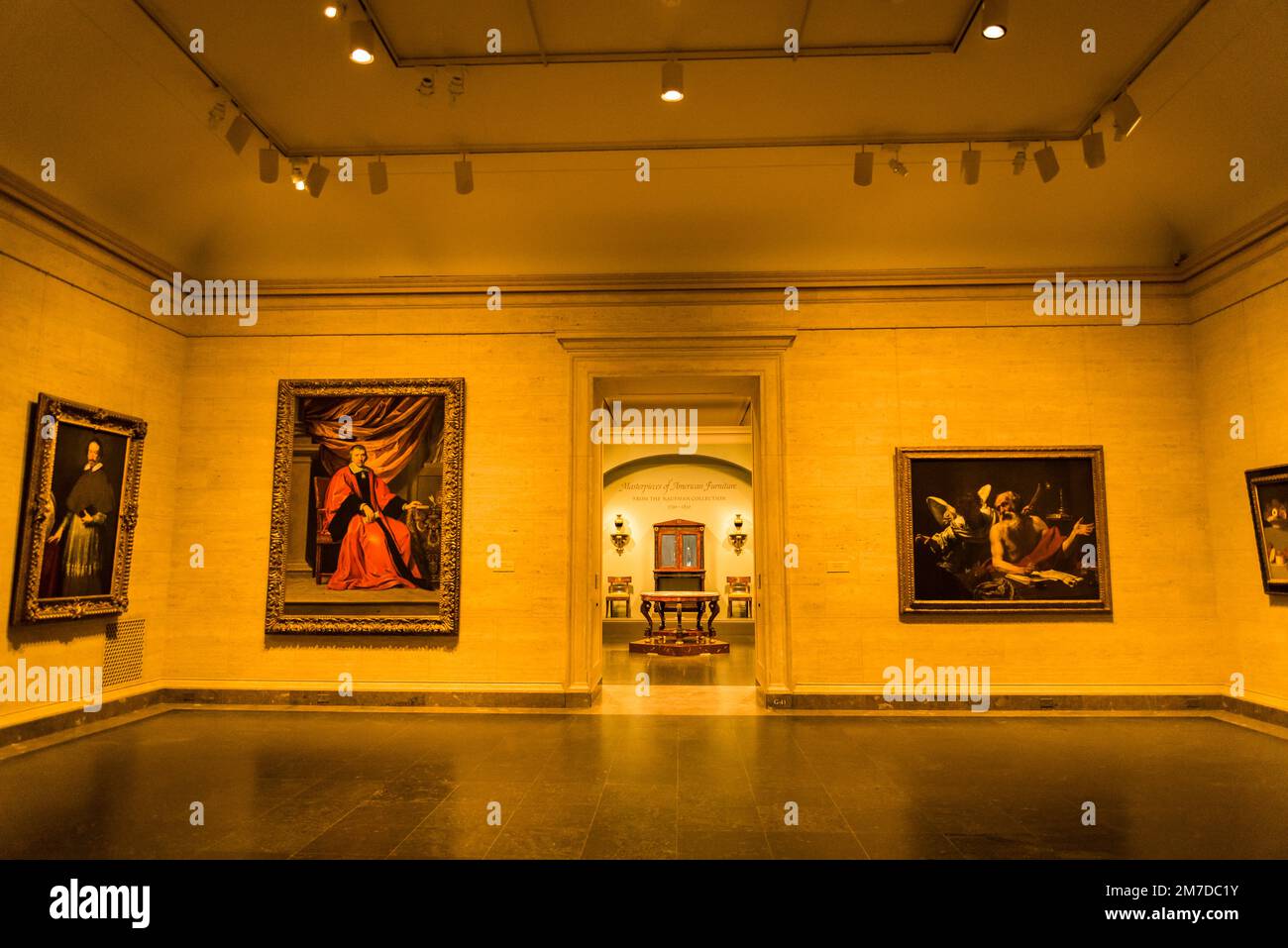 Baroque art gallery and entrance to Masterpieces of American Furniture ...