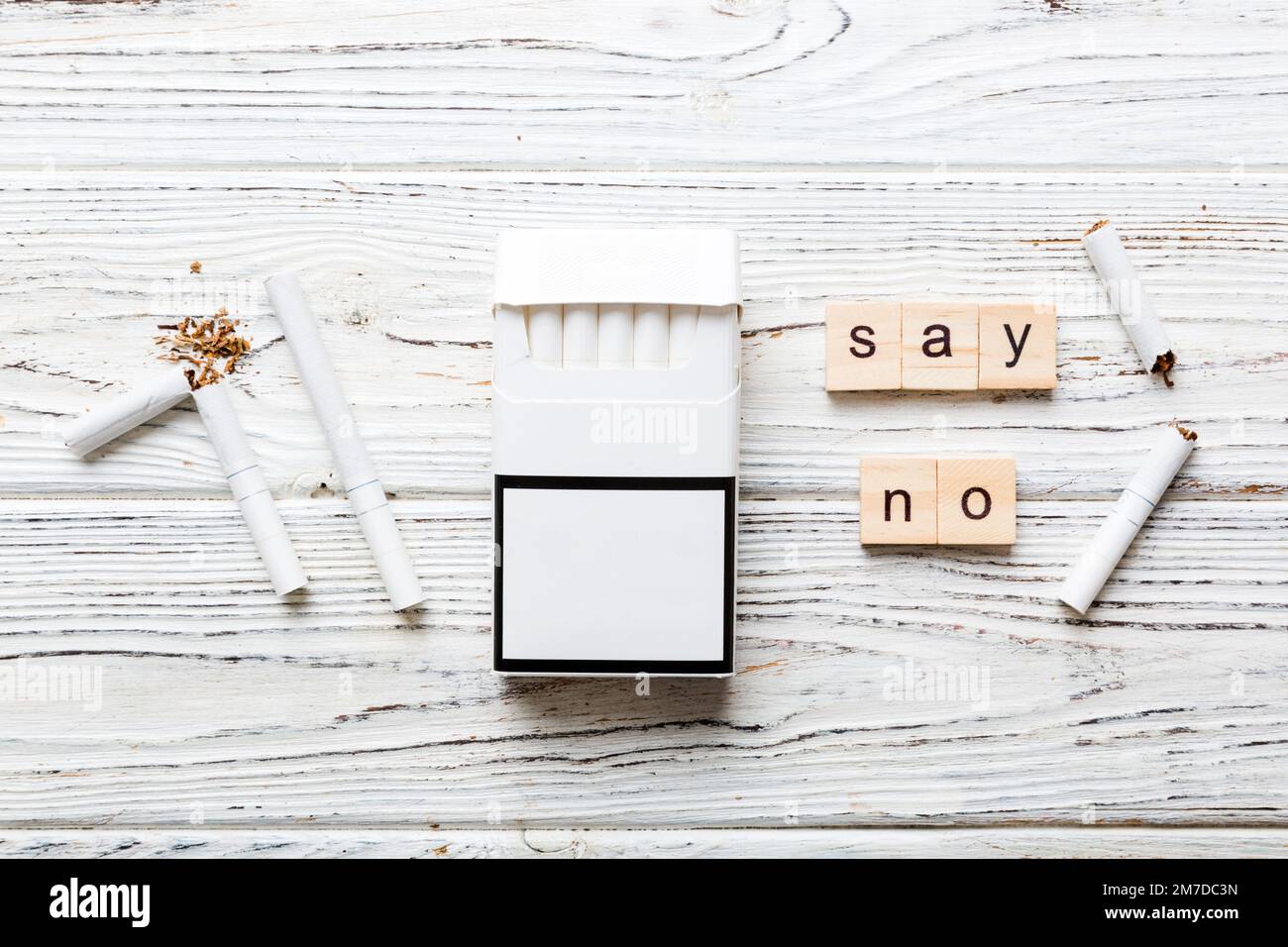 Cigarette And Wooden Blocks, Broken cigarette on table background, No ...