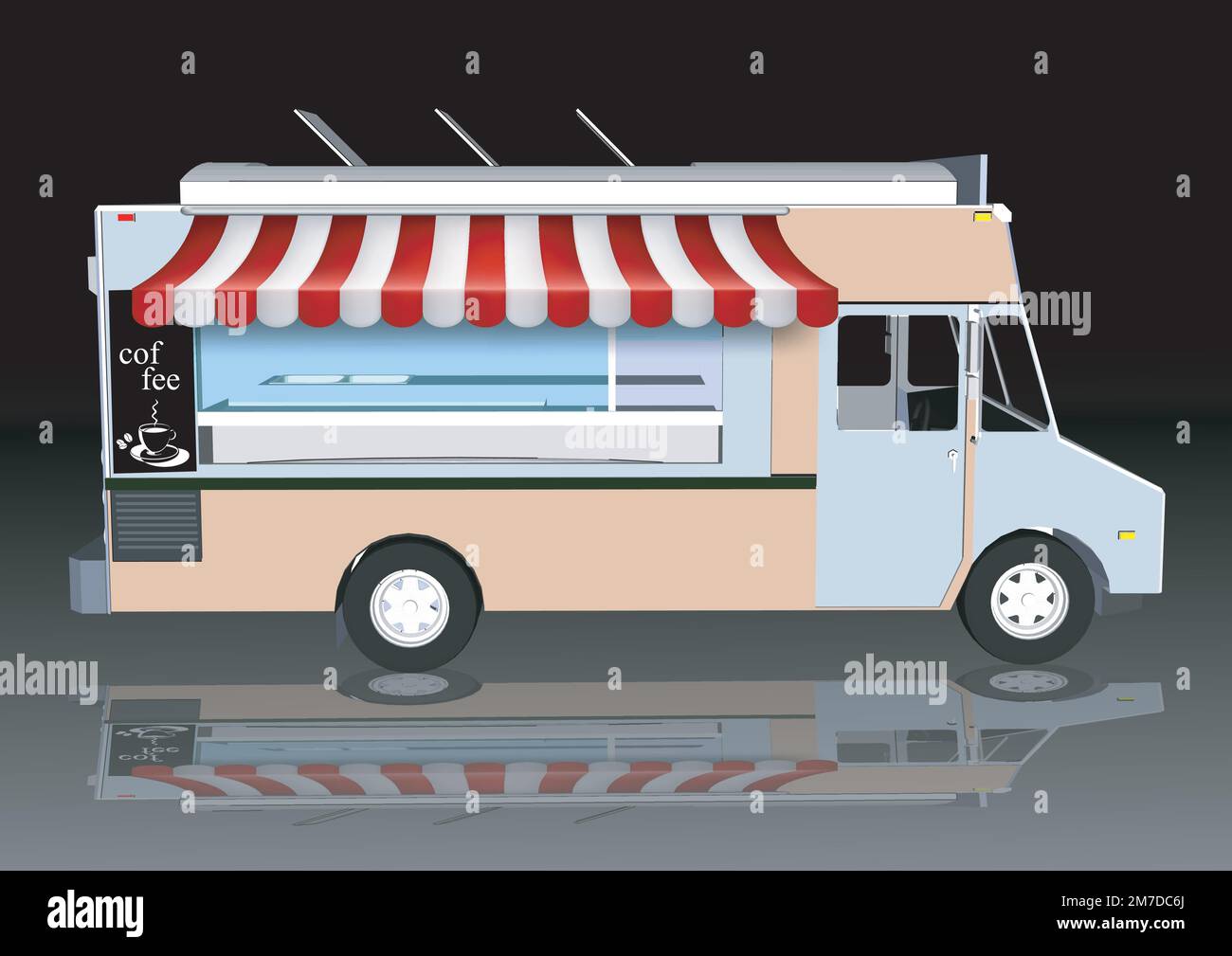 Food trucks isolated vector cars, cartoon vans for street food selling ...