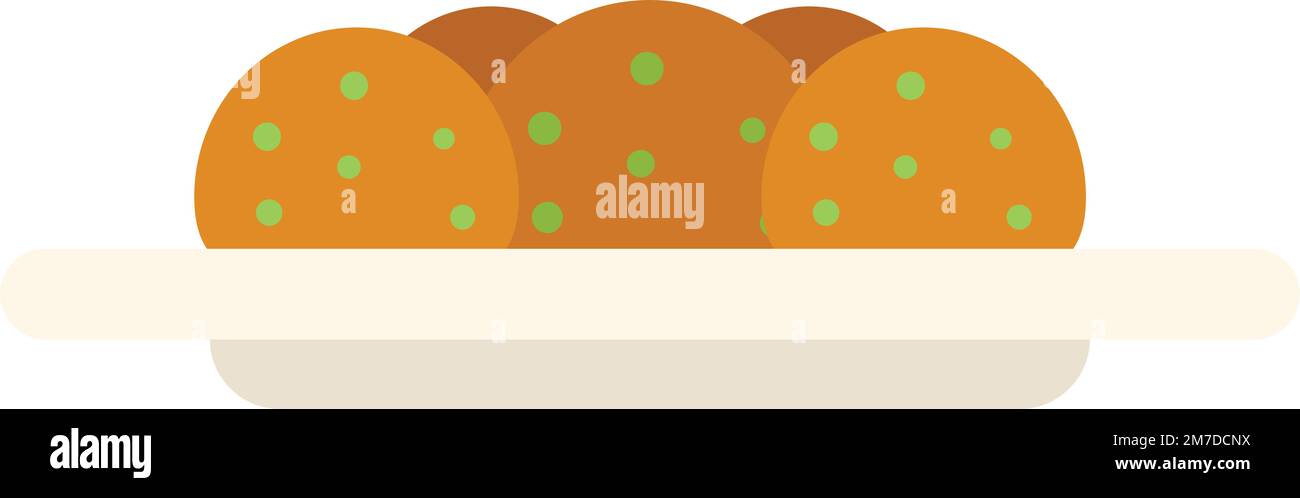 Falafel icon flat vector. Cooking pita. Arabic vegan isolated Stock ...